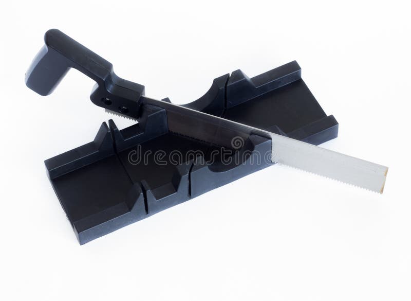 An Iron Saw and a Miter Box. Stock Photo - Image of standing, iron ...