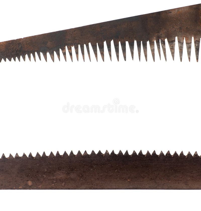 Iron Saw Teeth Frame Isolated on White Stock Photo - Image of damaged ...