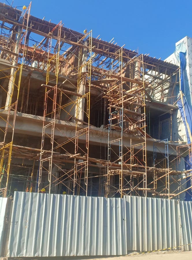 Iron Scaffolding for Building Construction Stock Image - Image of ...