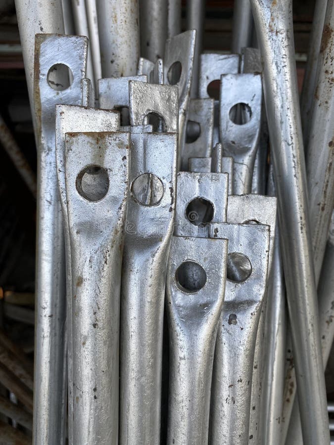 Iron Scaffolding on the Ground Stock Image - Image of close, closeup ...