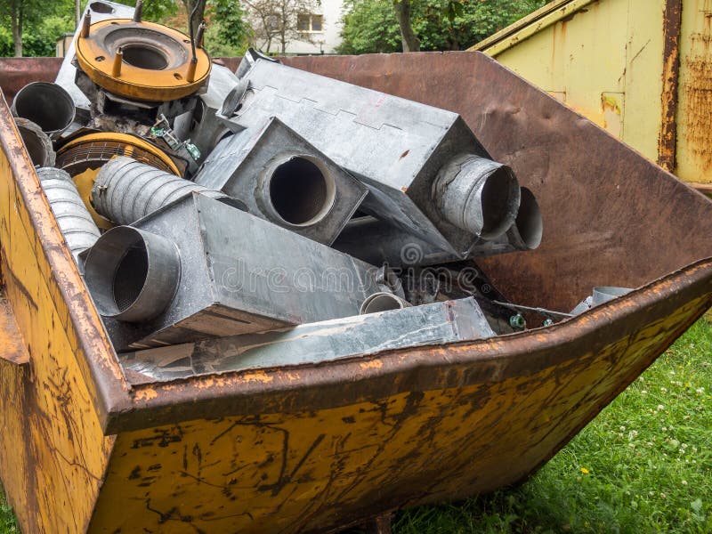 Iron Scrap Container stock photo. Image of bicycle, refuse - 193717682