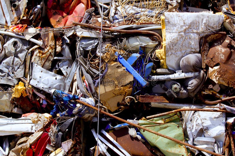 Iron Scrap Metal Compacted To Recycle Stock Image - Image of concept ...