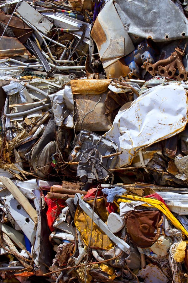 Iron Scrap Metal Compacted To Recycle Stock Image - Image of aluminum ...