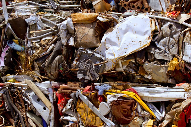 Iron Scrap Metal Compacted To Recycle Stock Image - Image of junk ...
