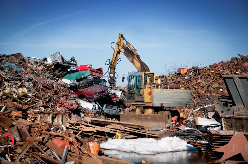 Iron Scrap Metal Compacted To Recycle Stock Image - Image of mass ...