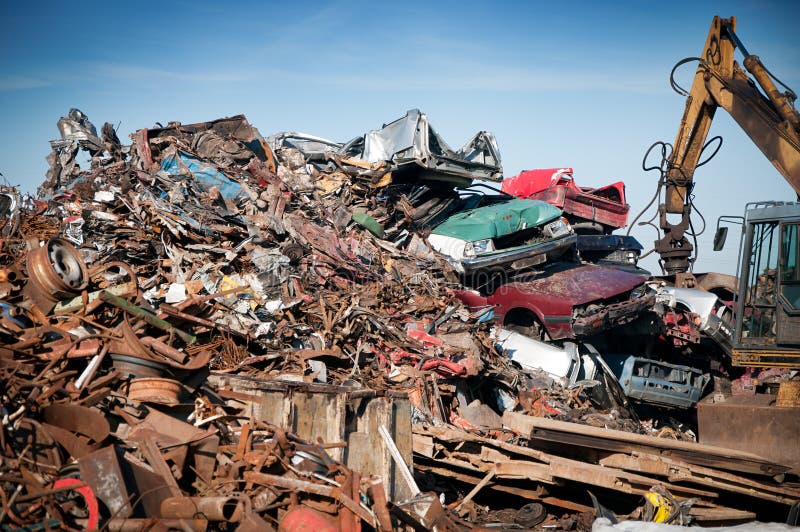 Iron Scrap Metal Compacted To Recycle Stock Image - Image of ...