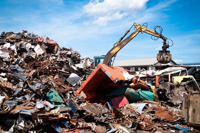 Iron Scrap Metal Compacted To Recycle Stock Photo - Image of metallic ...
