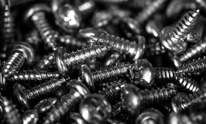 Iron Screws Close-up Background Stock Image - Image of bolt, background ...