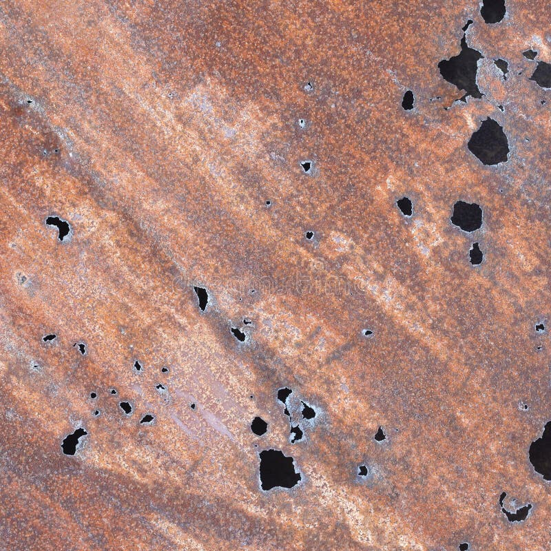 Iron Sheet with Rust and through Holes Stock Image - Image of material ...