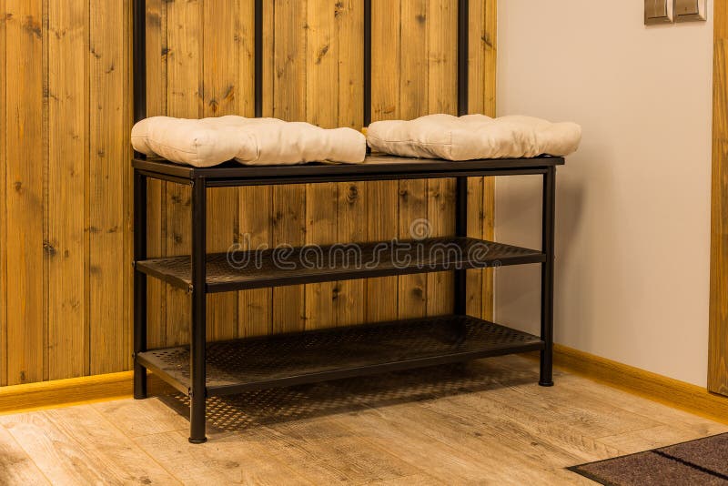 Iron Shoe Rack in the Interior of the House. Stock Image - Image of ...