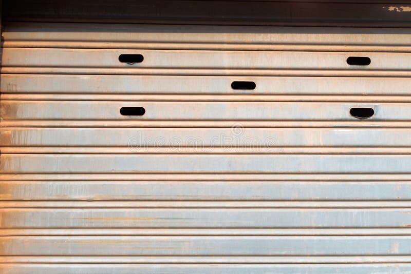 Iron Shutters with Closed Doors Stock Image - Image of construction ...