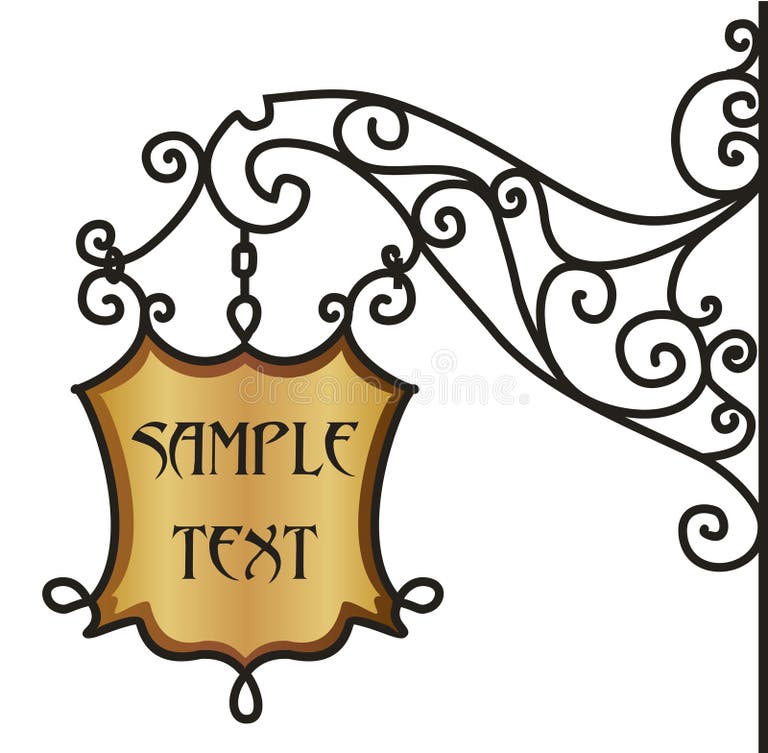 Wectorized Wrought Iron Sign Bracket Stock Illustrations – 1 Wectorized ...