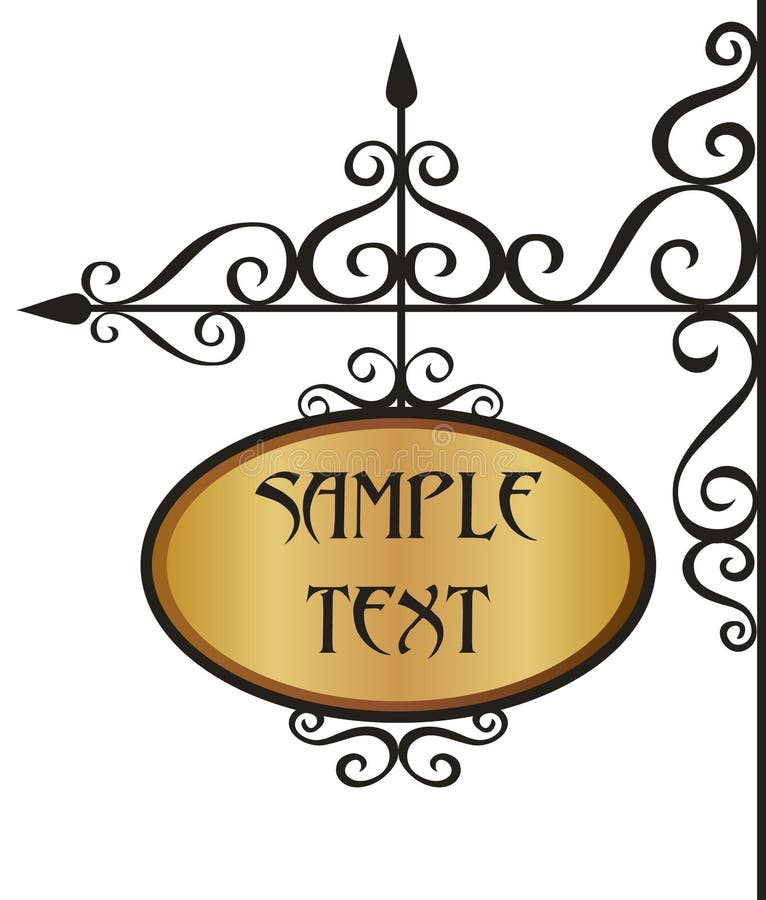 Iron sign bracket stock vector. Illustration of scroll - 8946930