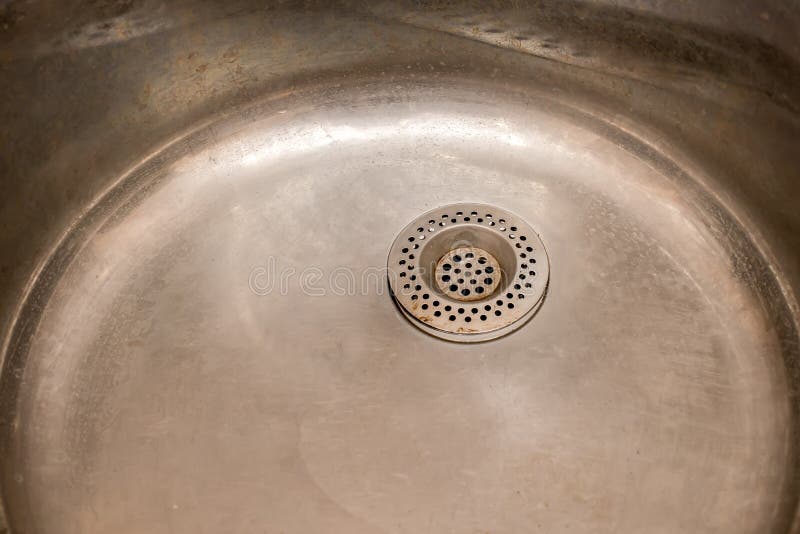 Iron Sink in the Kitchen. Kitchen Sink Close Up Stock Photo - Image of ...