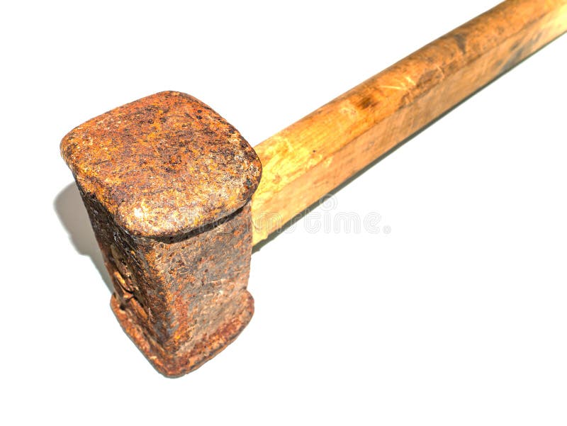 Iron Sledgehammer with a Wooden Handle Hand Tools Stock Photo - Image ...
