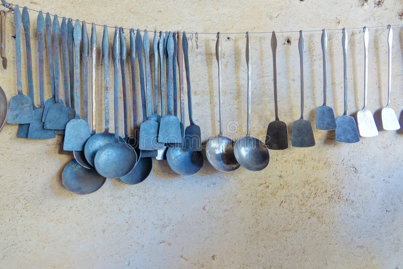 Iron spoon and shovel stock image. Image of iron, hung - 168521843