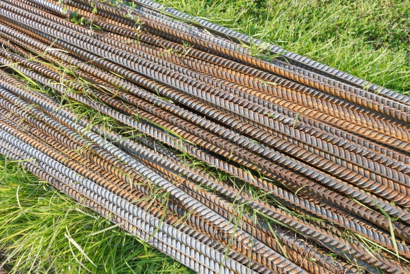 Iron stack on the grass. stock image. Image of ground - 94845347