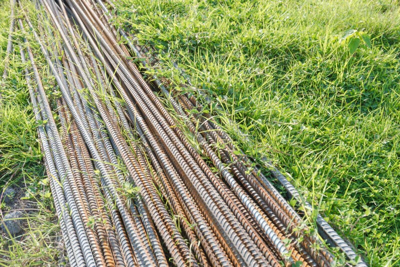 Iron stack on the grass. stock image. Image of rusty - 94845521