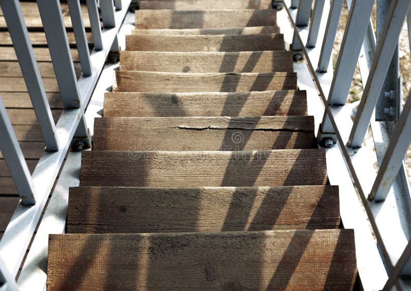 Staircase with Wooden Steps. Stock Image - Image of park, path: 163381087