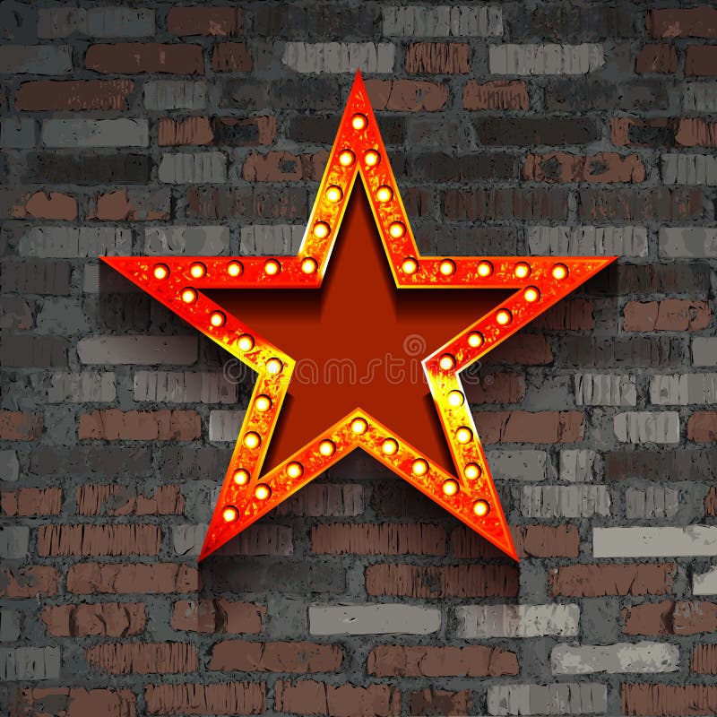Iron Star Leaning on Brick Wall Stock Vector - Illustration of show ...