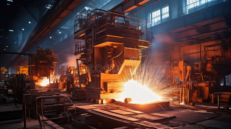 Iron and Steel Making Factory Stock Illustration - Illustration of ...
