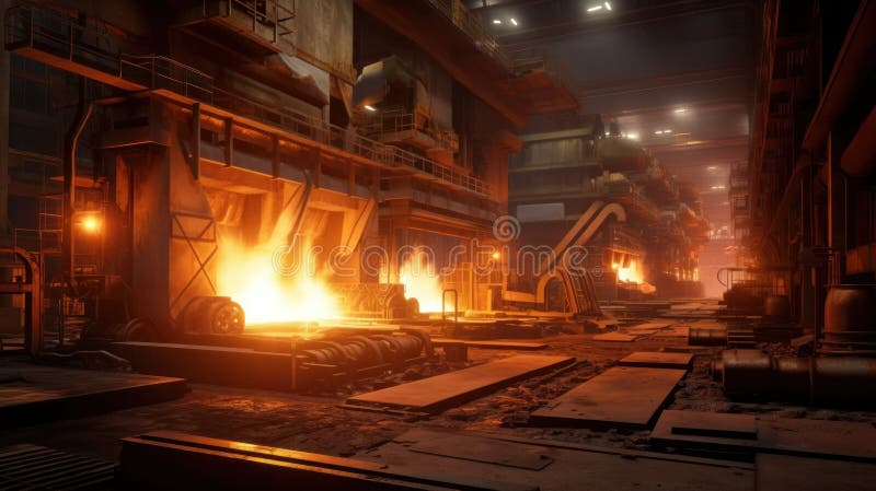 Iron and Steel Making Factory, Steel Industry Stock Illustration ...