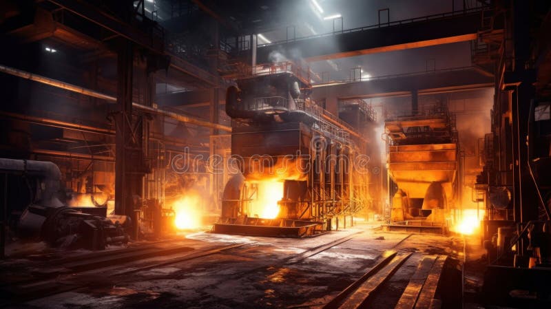 Iron and Steel Making Factory, Steel Industry Stock Illustration ...