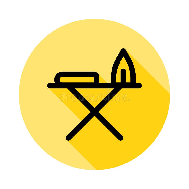 Iron Table Outline Icon in Long Shadow Style Stock Illustration ...