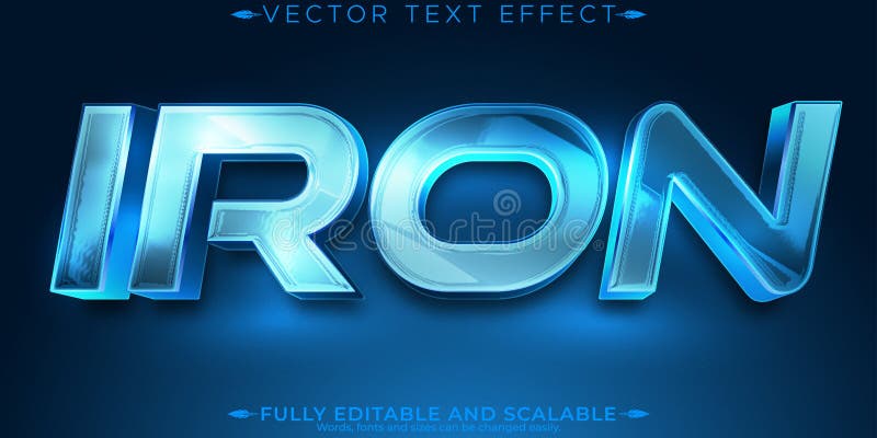 Iron Text Effect, Editable Metallic and Space Text Style Stock Vector ...