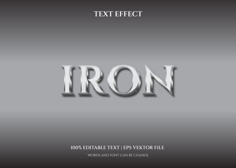 Iron text effect eps file stock illustration. Illustration of iron ...