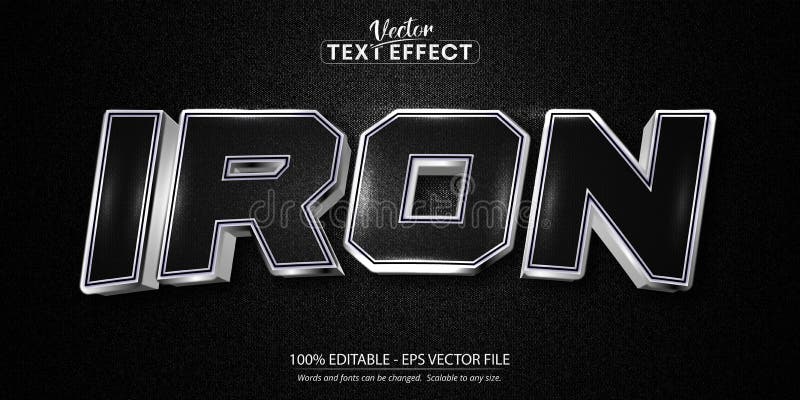 Iron Text, Metallic Silver Style Editable Text Effect Stock Vector ...