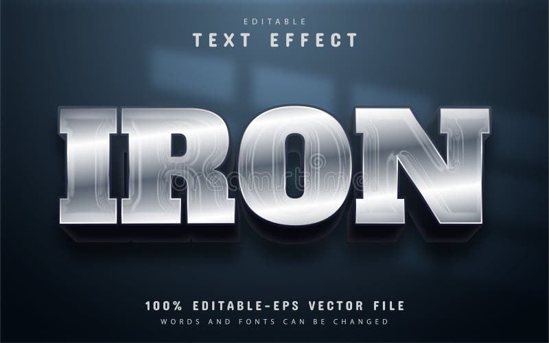 Iron Text, Silver Style Text Effect Editable Stock Vector ...