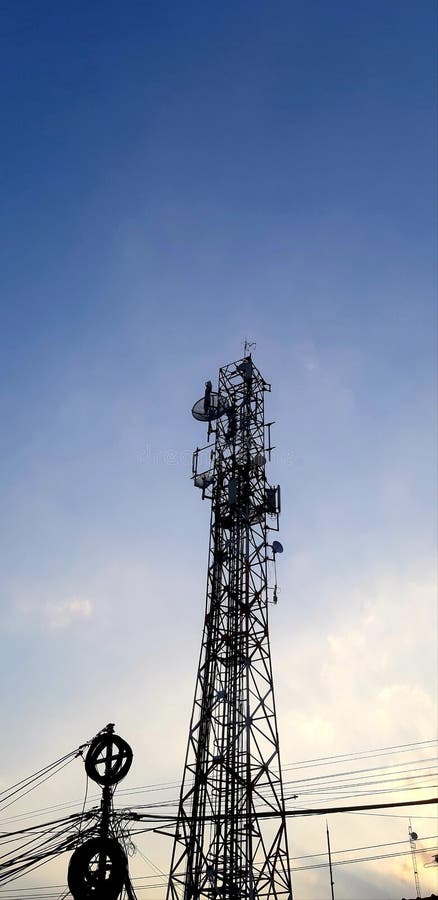 An Iron Tower with Cables Around it? Stock Photo - Image of horizon ...