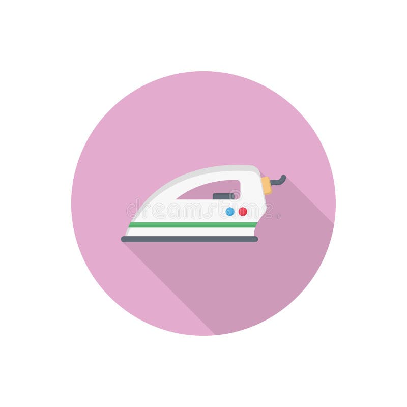 Iron Vector Flat Colour Icon Stock Vector - Illustration of equipment ...
