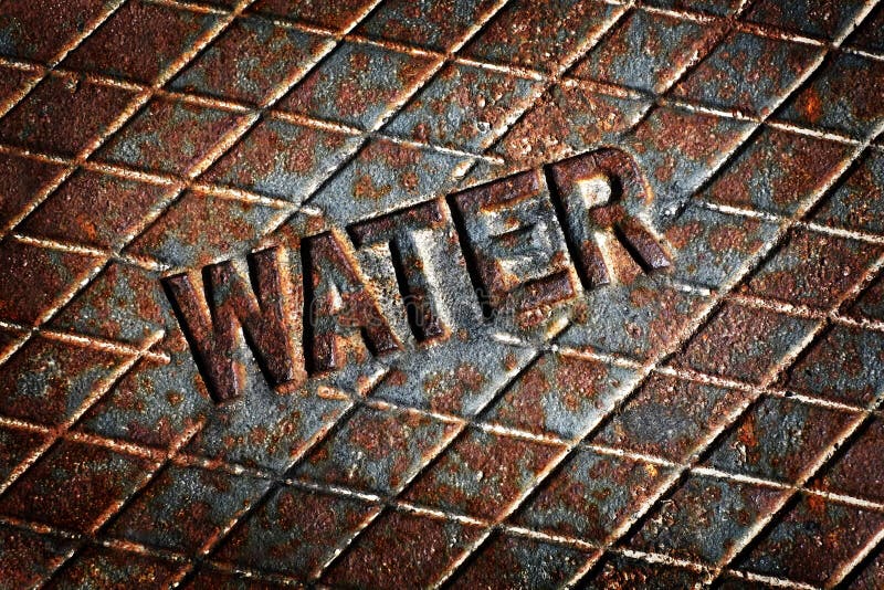 Iron Water Utility Cover stock photo. Image of photograph - 90294460