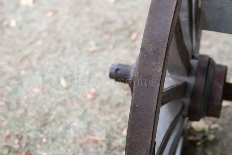 Iron Wheel of a Van Old and Rusty Close-up on the Background of the ...