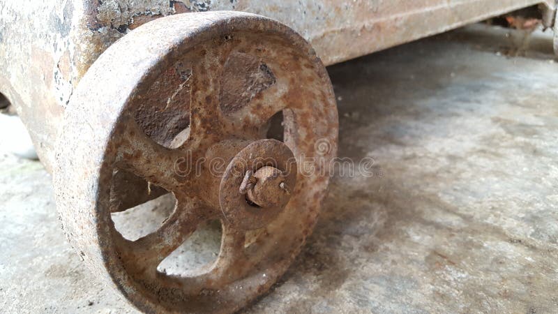 The Iron Wheels that Rust on the Old Scales Stock Image - Image of ...