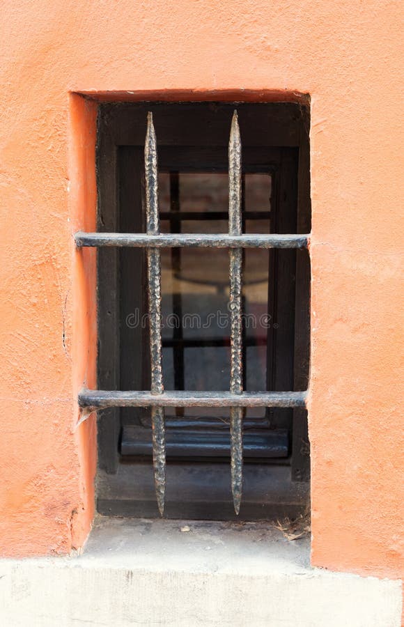 Iron Window Grille Bright Orange Wall Stock Photos - Free & Royalty ...