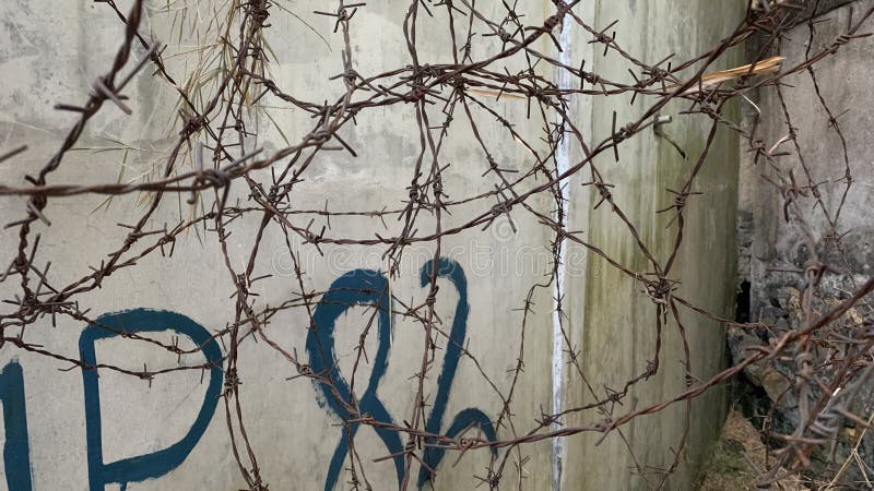 Iron Wire Embedded in the Building Wall Stock Image - Image of color ...