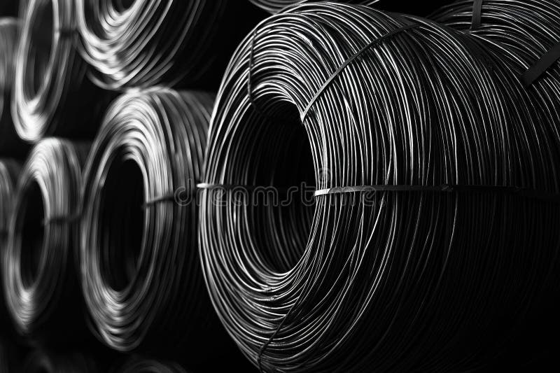 Iron Wire in Rolls in a Metal Products Warehouse Stock Illustration ...