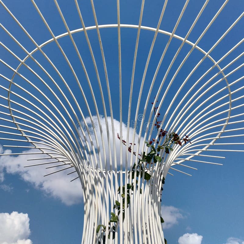 Iron Wire Sculpture Under the Clouds Stock Photo - Image of clouds ...