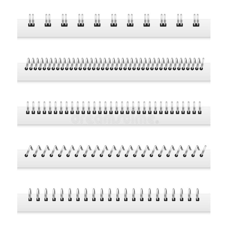 Iron Wired Spirals for Binding Notebook Sheets Stock Vector ...