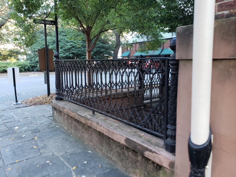 Iron Work Railing in Downtown Savannah Georgia Stock Image - Image of ...
