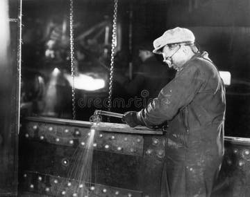 Vintage Factory Workers Black White Stock Photos - Free & Royalty-Free ...