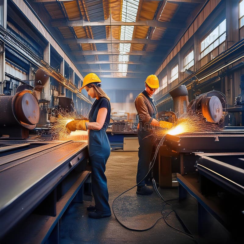 Iron Working Factory, AI Generated Stock Illustration - Illustration of ...