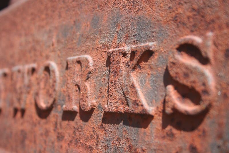 Rusty Iron Works stock image. Image of sign, works, industry - 10591503