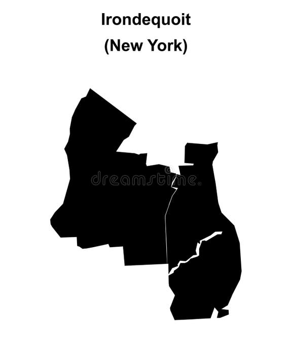 Irondequoit outline map stock vector. Illustration of shape - 357489400