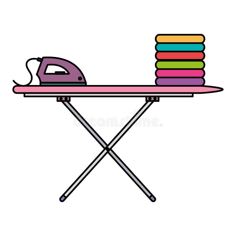 Ironing Board Laundry Service Stock Illustration - Illustration of ...