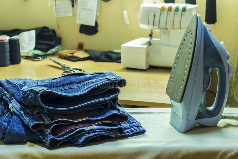 Ironing Board in the Sewing Studio. it Has Iron and Things for I Stock ...