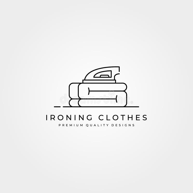 Ironing Clothes Icon Vector Logo Line Art Minimal Illustration Design ...